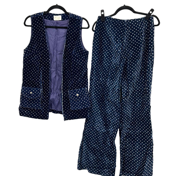 Frank Lee | Other | Frank Lee 2 Piece Blue Floral Vintage Vest And Pant ...